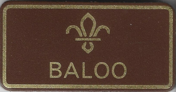 Baloo, FDL Leather Name Badge, Tan – Badges & Things | Coventry Scout Shop