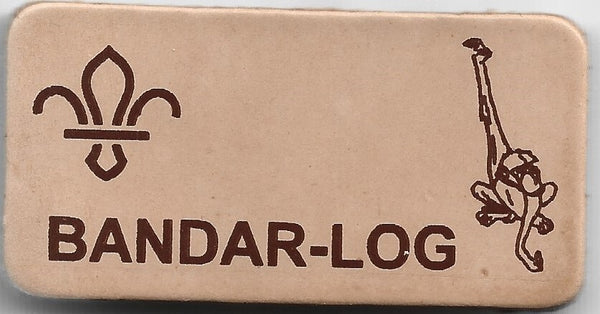 Bandar-log, Scouts Character Leather Name Badge, Natural – Badges ...