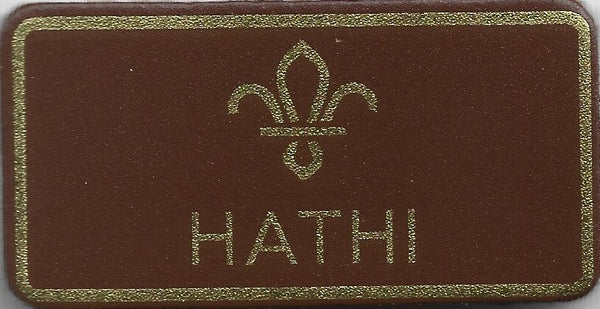 Hathi, Scouts Leather Name Badge, Tan – Badges & Things | Coventry ...