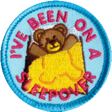 I've been on a sleepover (teddy), 50mm fun badge – Badges & Things ...