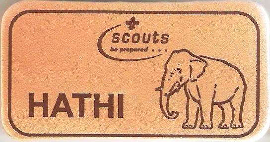 Hathi, Scouts Character Leather Name Badge, Natural – Badges & Things ...